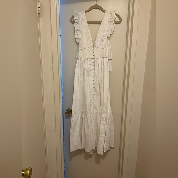 o.p.t | Dresses | Opt White Anja Open Back Tiered Midi Dress | Poshmark